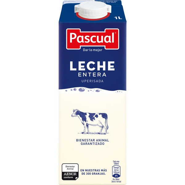 Leche Pascual entera 1L SuperSol